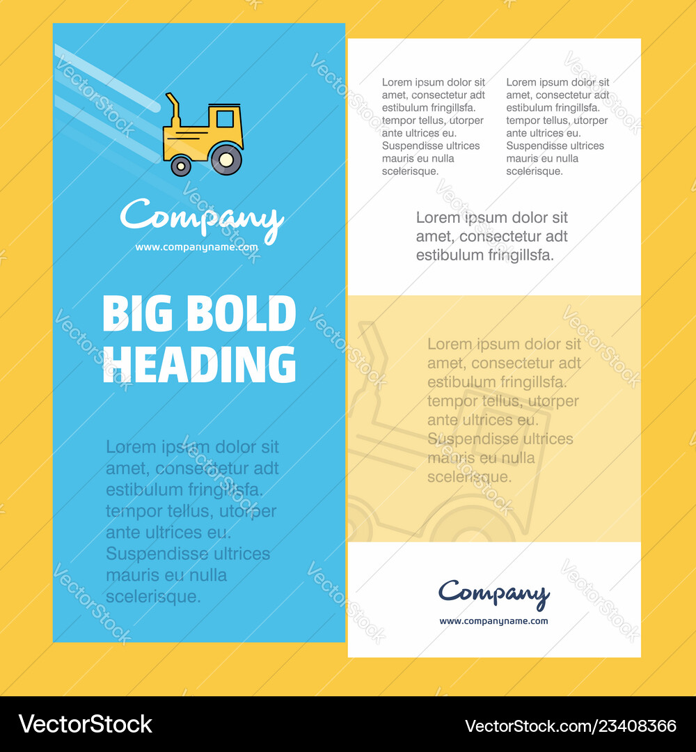 Tractor business company poster template Vector Image