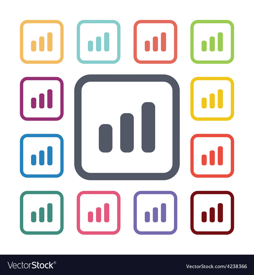 Up diagram flat icons set Royalty Free Vector Image
