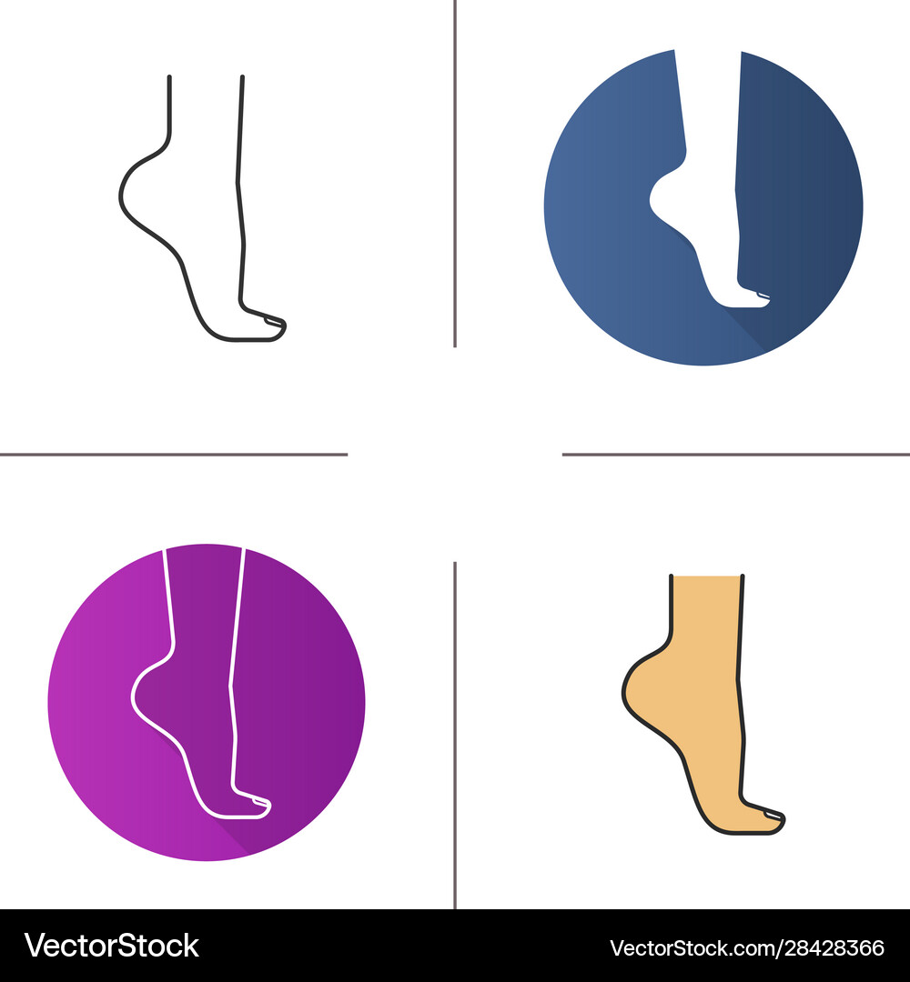 Womans foot standing on tiptoe icon Royalty Free Vector