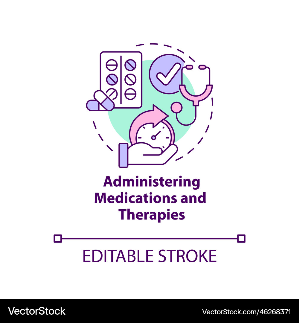 Administering medications and therapies concept Vector Image
