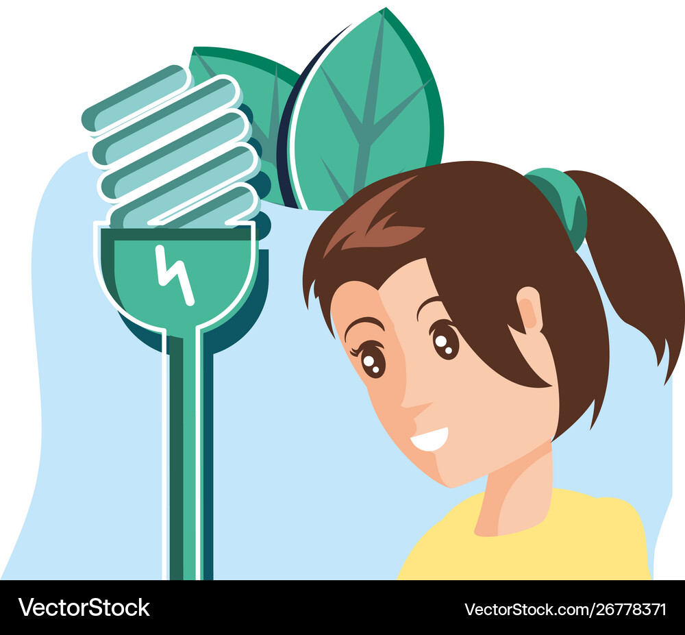 Avatar woman and light bulb design Royalty Free Vector Image