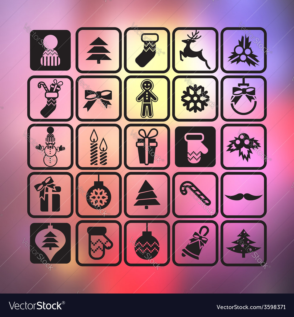 Christmas icons set Royalty Free Vector Image - VectorStock