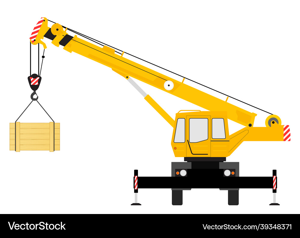 Color image of a crane with load Royalty Free Vector Image