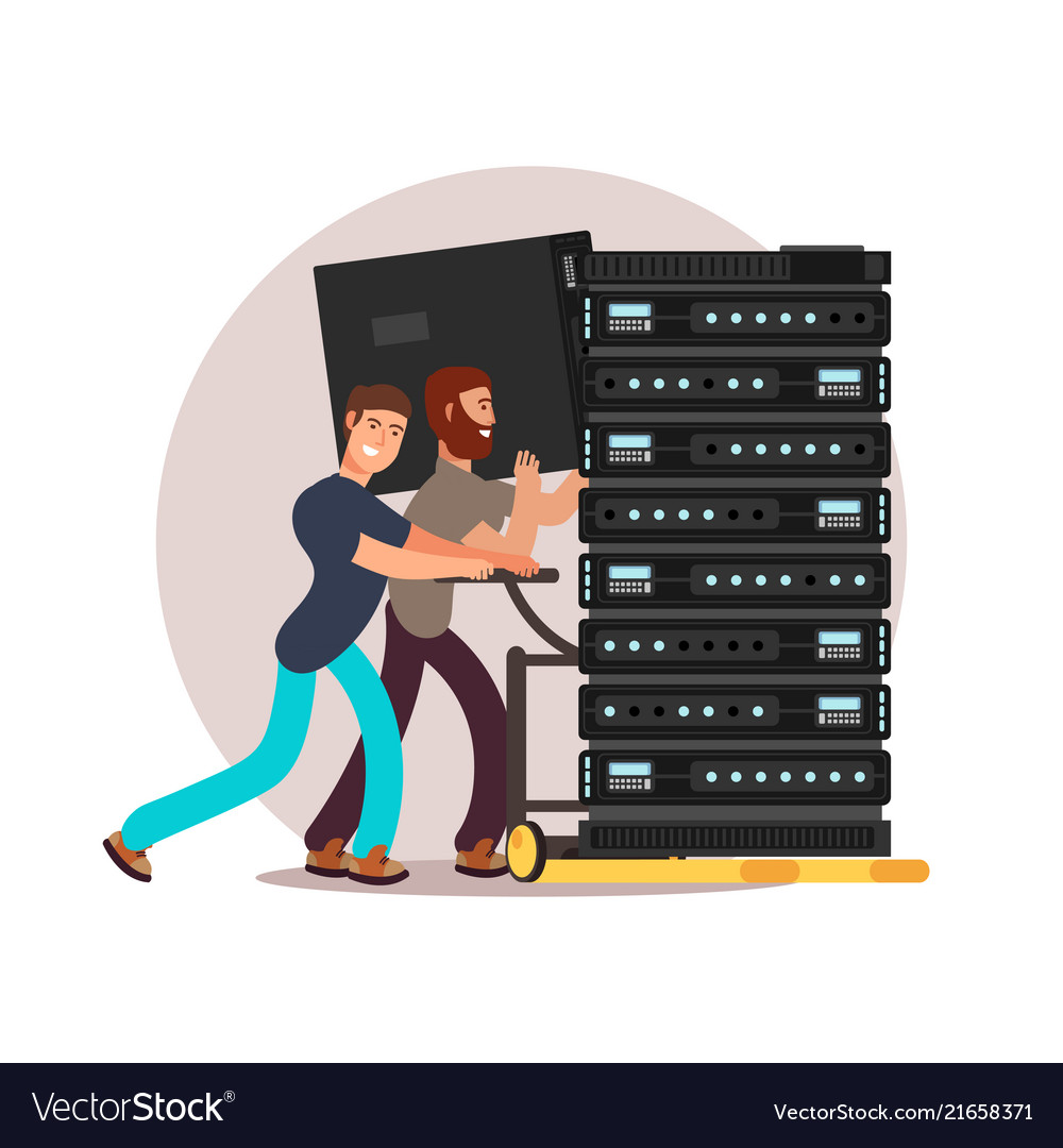 Computer engineers specialists Royalty Free Vector Image
