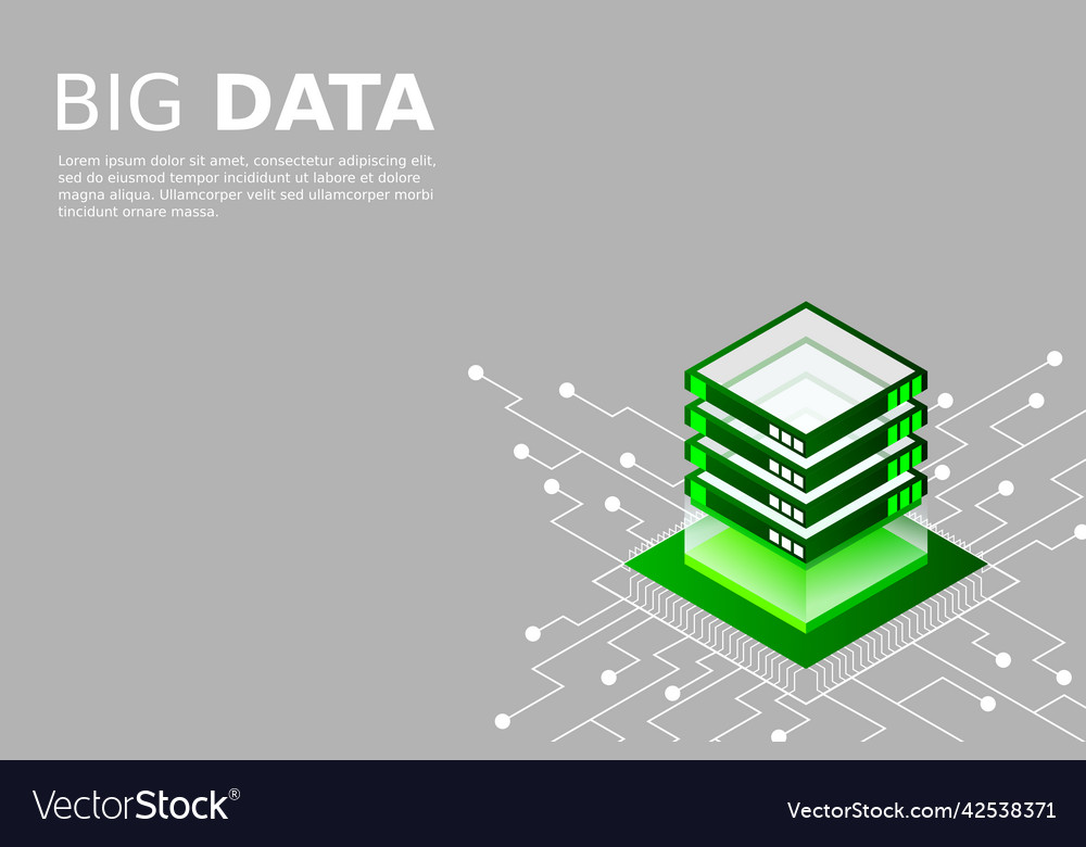 Concept Of Big Data Processing Energy Station Vector Image