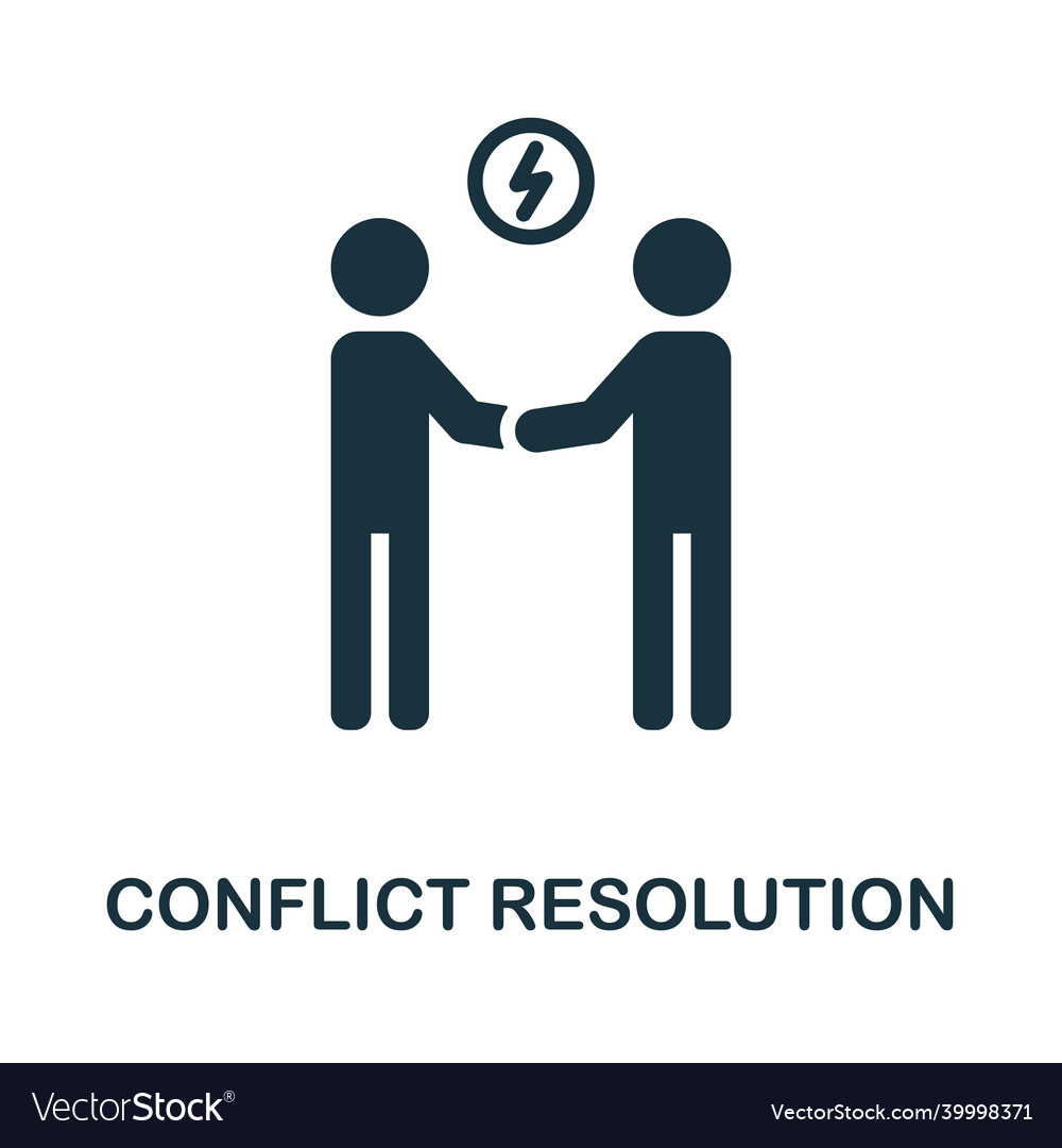 Conflict resolution icon monochrome simple Vector Image Conflict resolution icon monochrome simple Vector Image