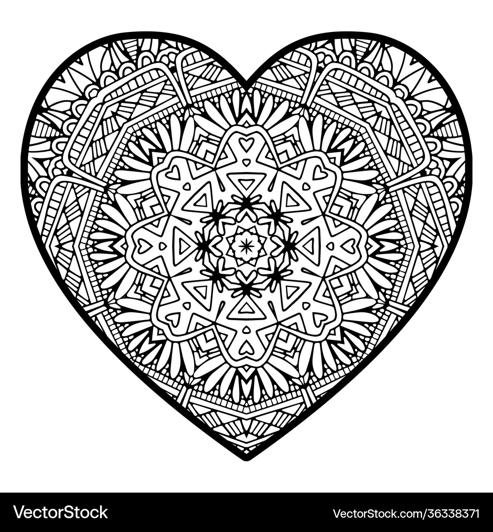 Doodle line art cut-out heart Royalty Free Vector Image