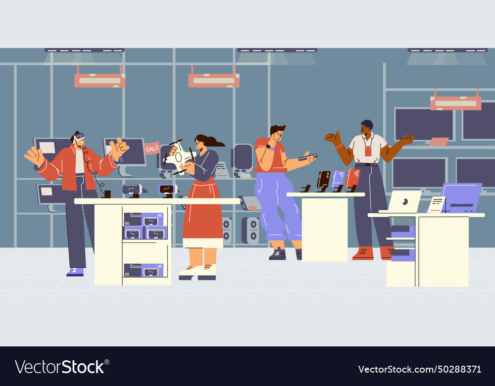 Electronics shop flat Royalty Free Vector Image