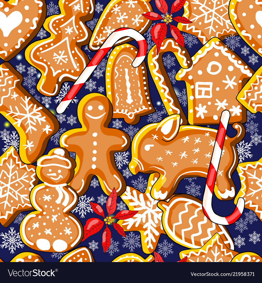 Endless texture with traditional christmas Vector Image