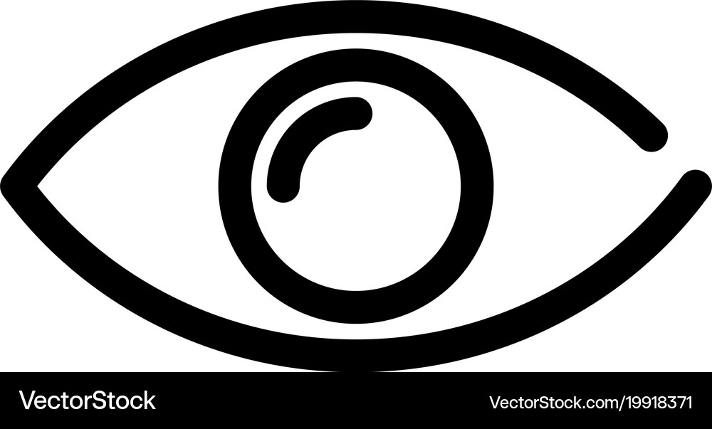 Eye icon symbol preview or searching outline Vector Image