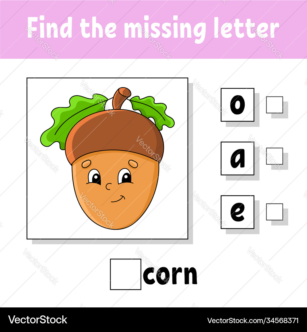 Find missing letter education developing Vector Image