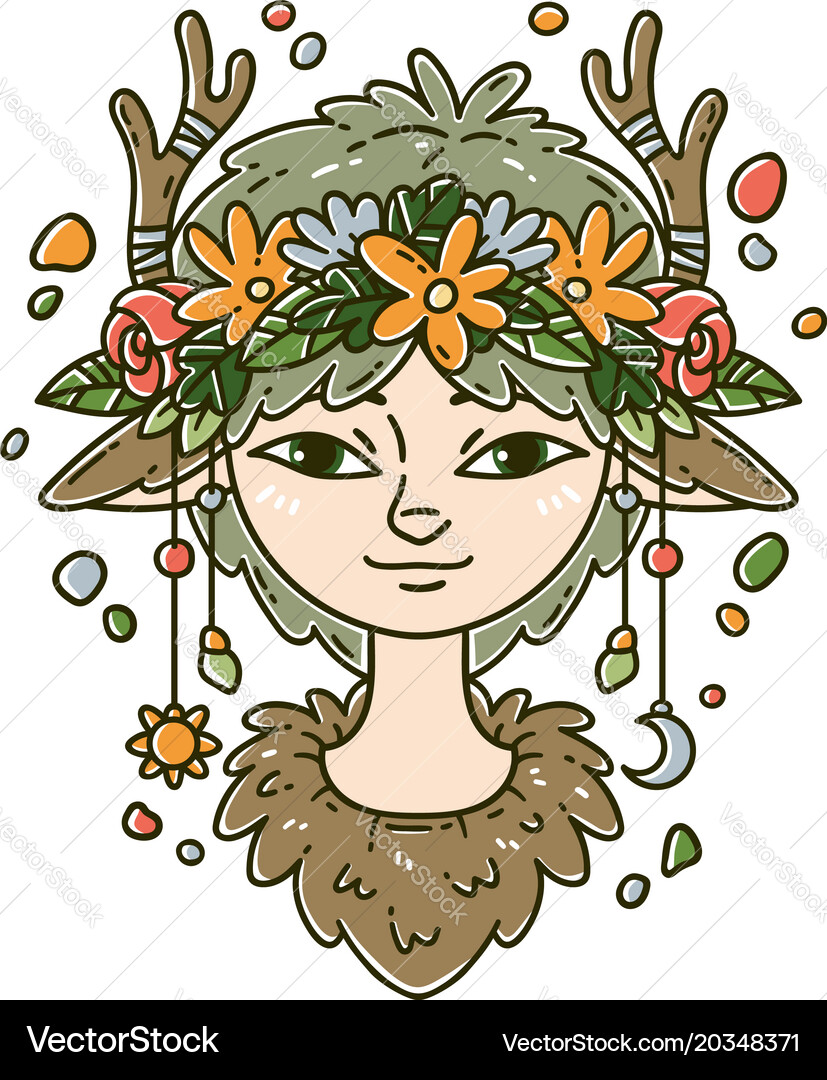 Forest spirit girl Royalty Free Vector Image - VectorStock