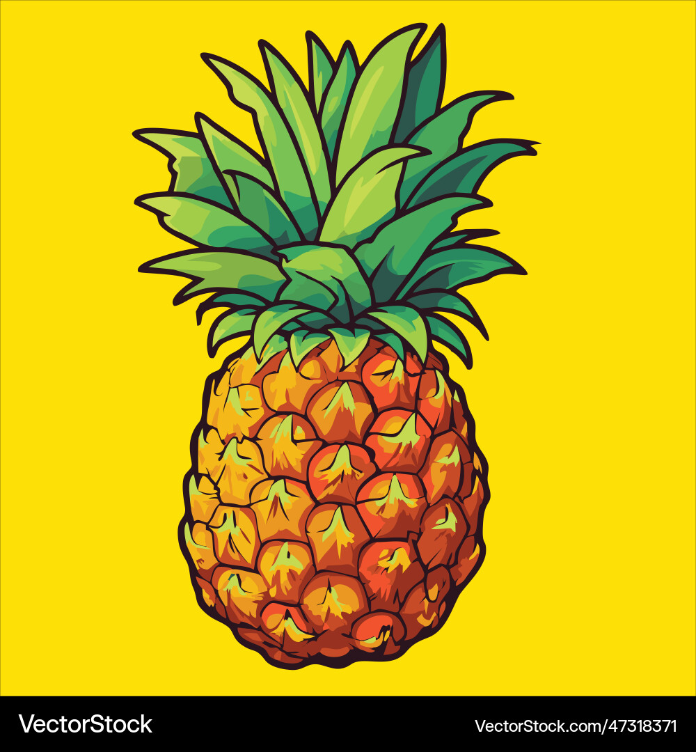 Fresh and fruity pineapple design for artwork Vector Image