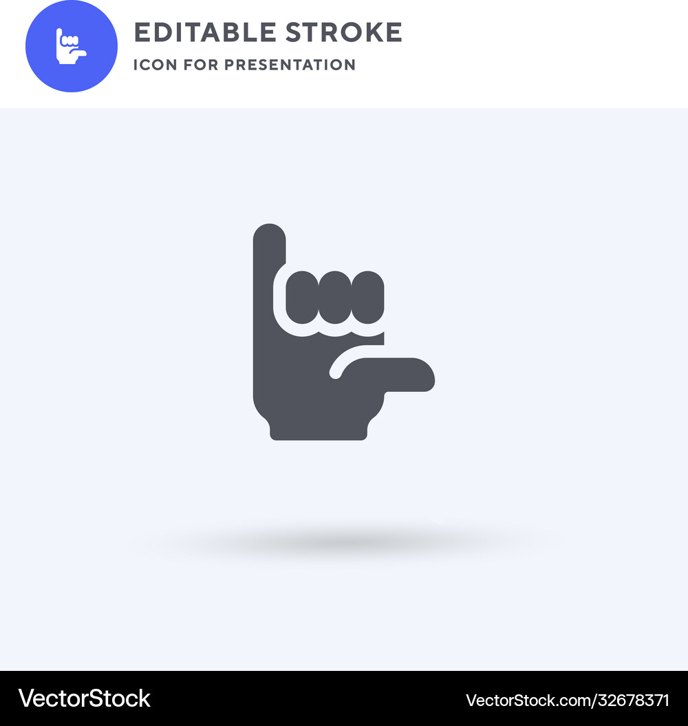 Hang loose hand icon filled flat sign Royalty Free Vector