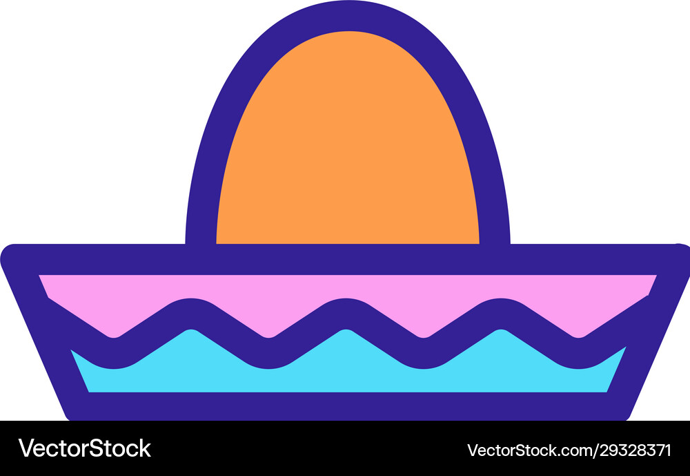 Hat mexican icon isolated contour symbol Vector Image