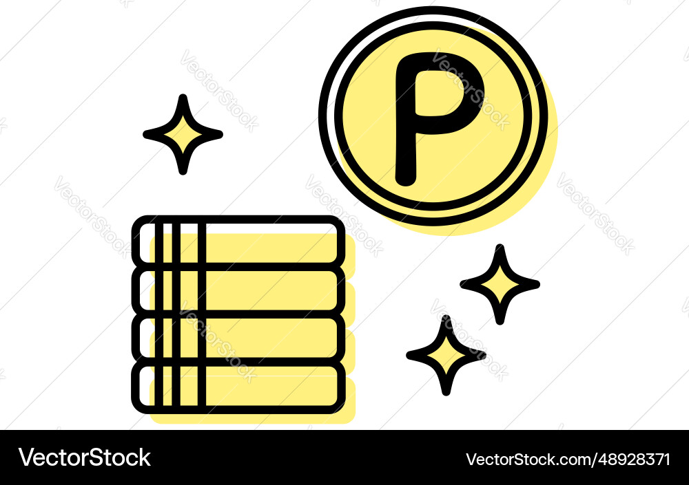 Icon of rewards points simple line drawing Vector Image