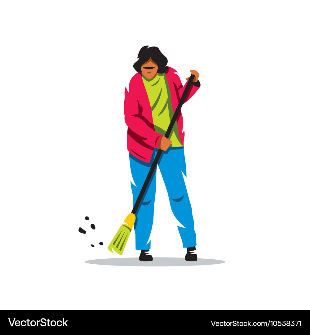 Janitor flat style colorful cartoon Royalty Free Vector