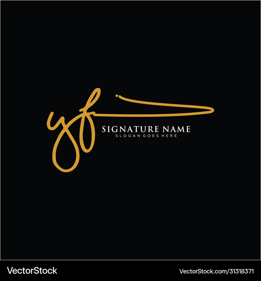 Letter yf signature logo template Royalty Free Vector Image