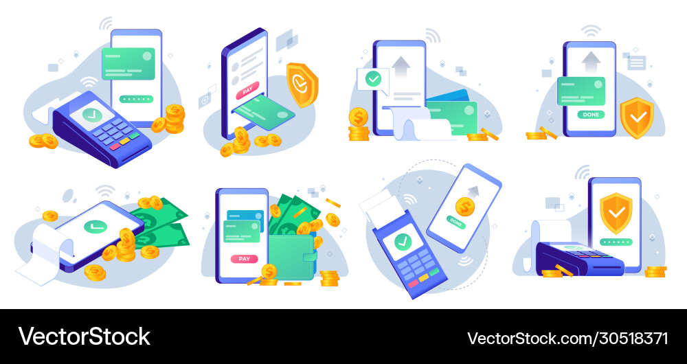 Mobile payments online sending money from Vector Image