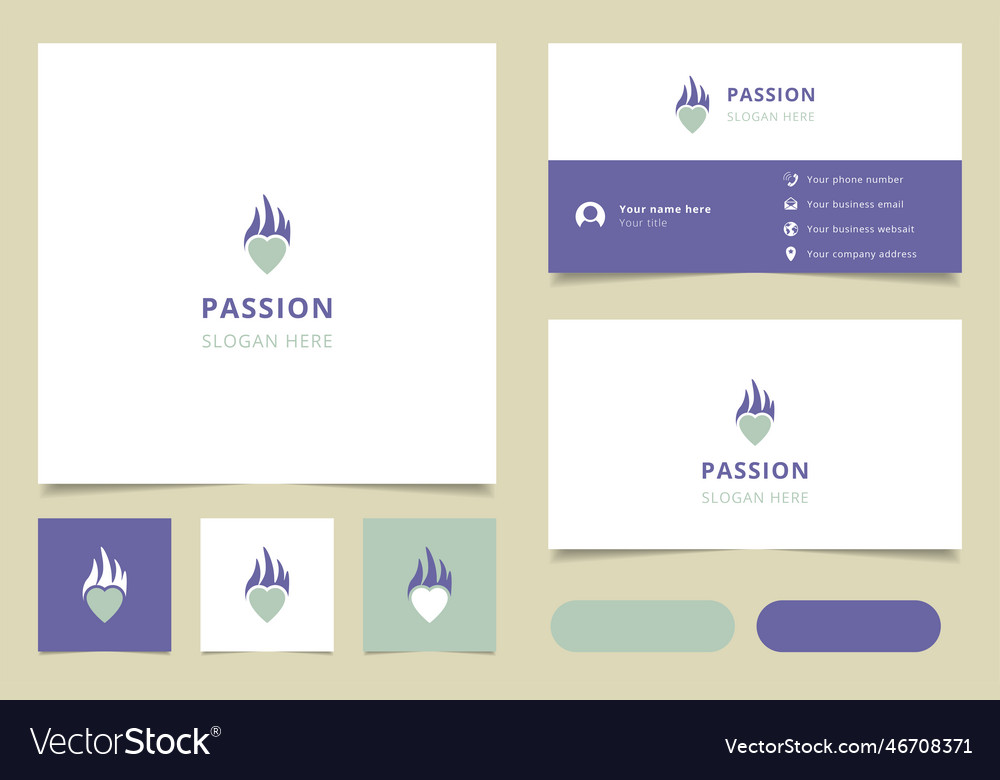 Passion logo design with editable slogan branding Vector Image