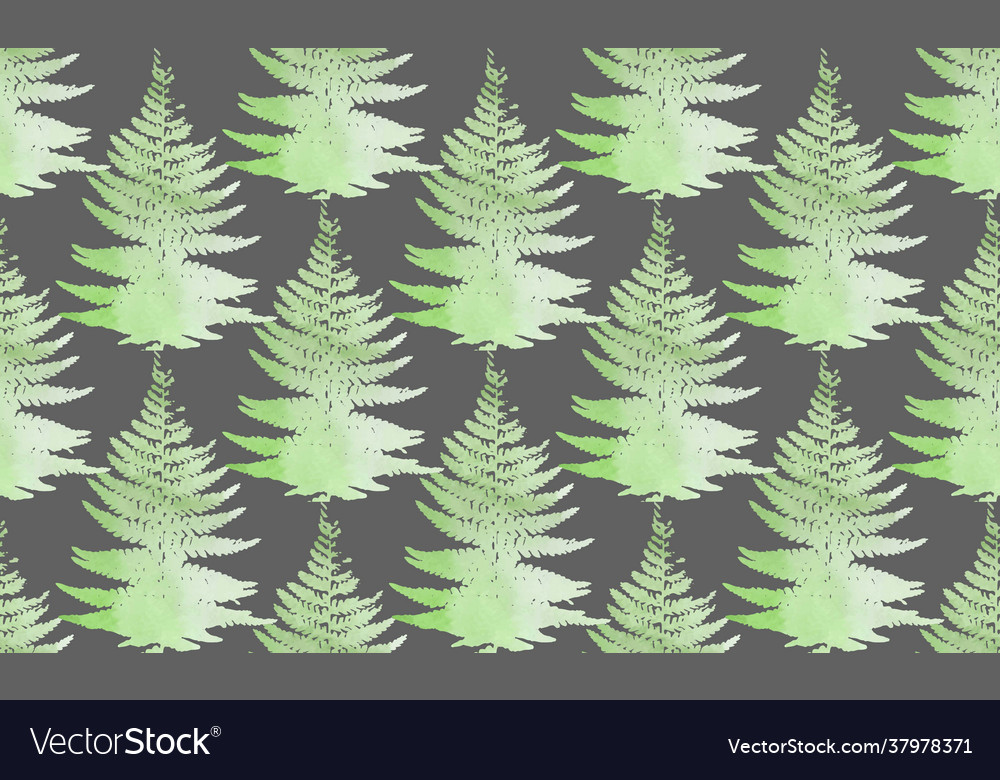Seamless pattern watercolor ferns Royalty Free Vector Image