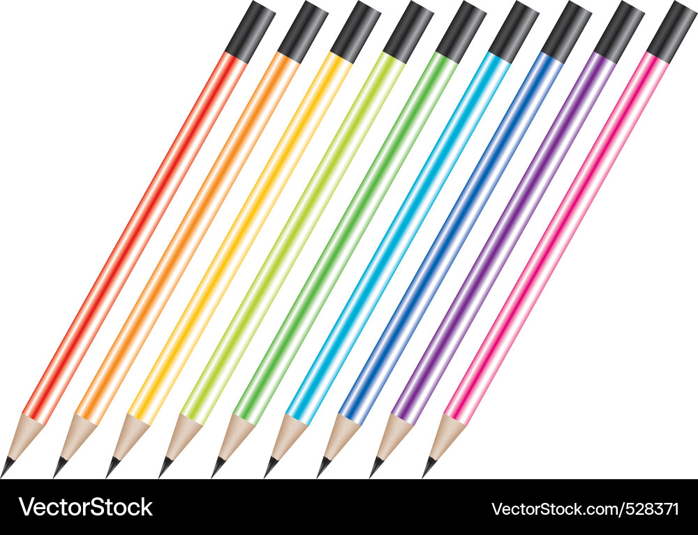 Set of lead pencils Royalty Free Vector Image - VectorStock