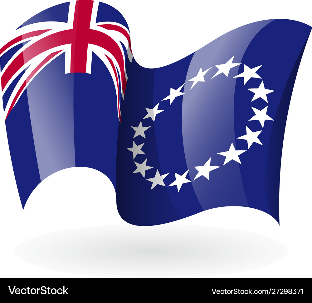 Waving flag icon national symbol fluttered Vector Image