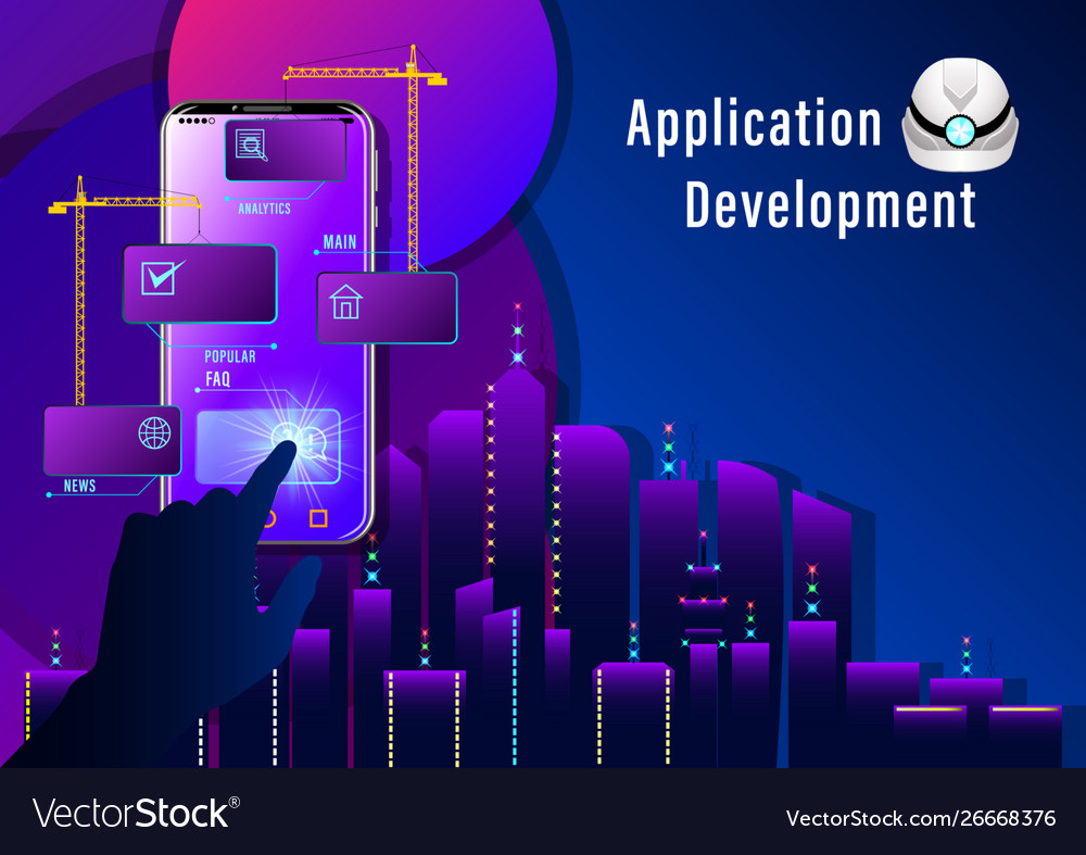 Application development banner Royalty Free Vector Image