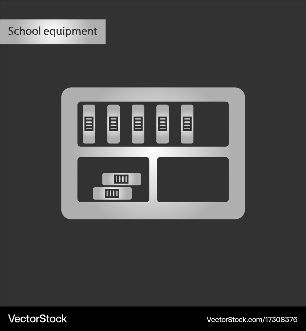 Black and white style icon of folder shelf Vector Image