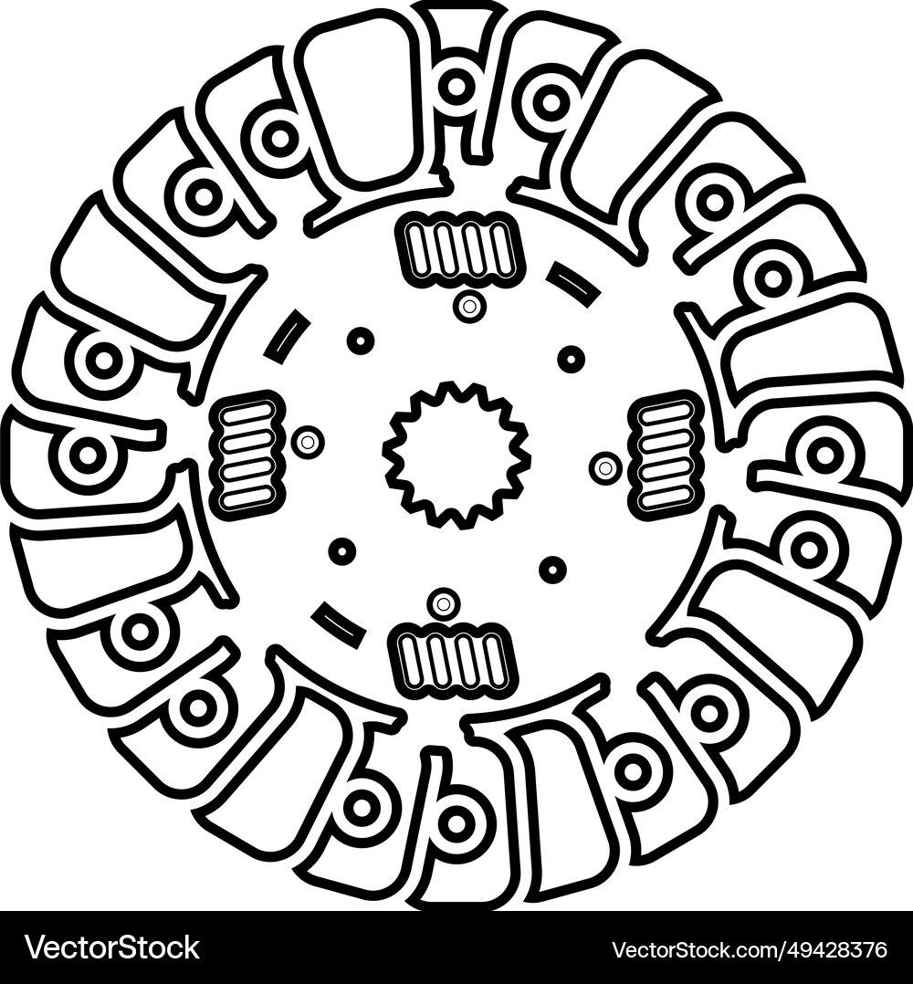 Car clutch disk cover cohesion transmission auto Vector Image