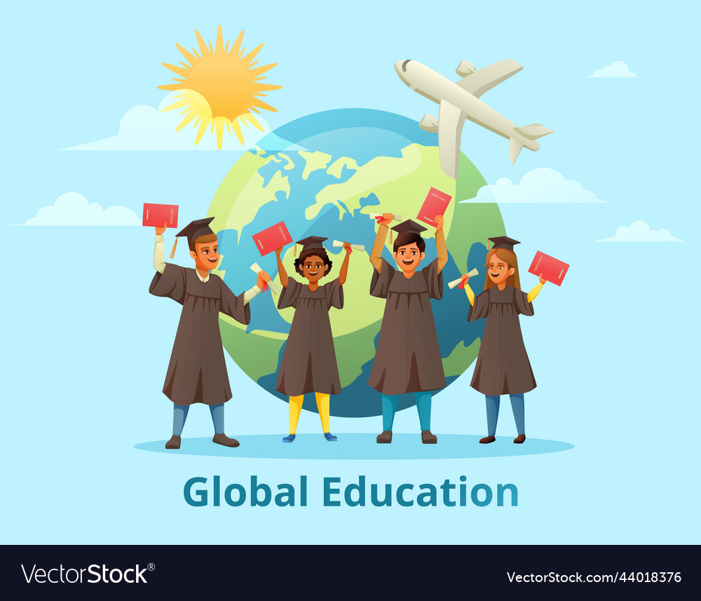 Global education graduation background Royalty Free Vector Global education graduation background Royalty Free Vector
