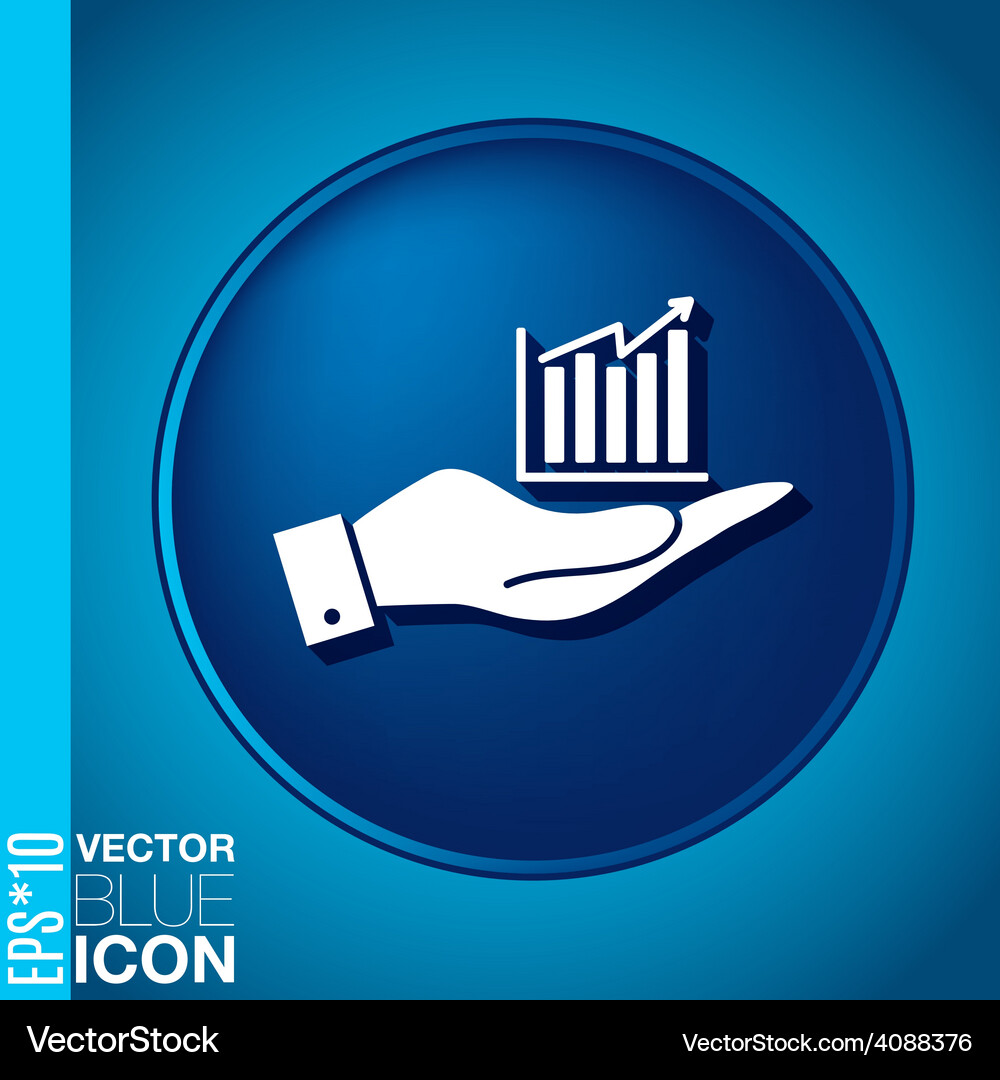 Hand holding a chart diagram figure business icon Vector Image