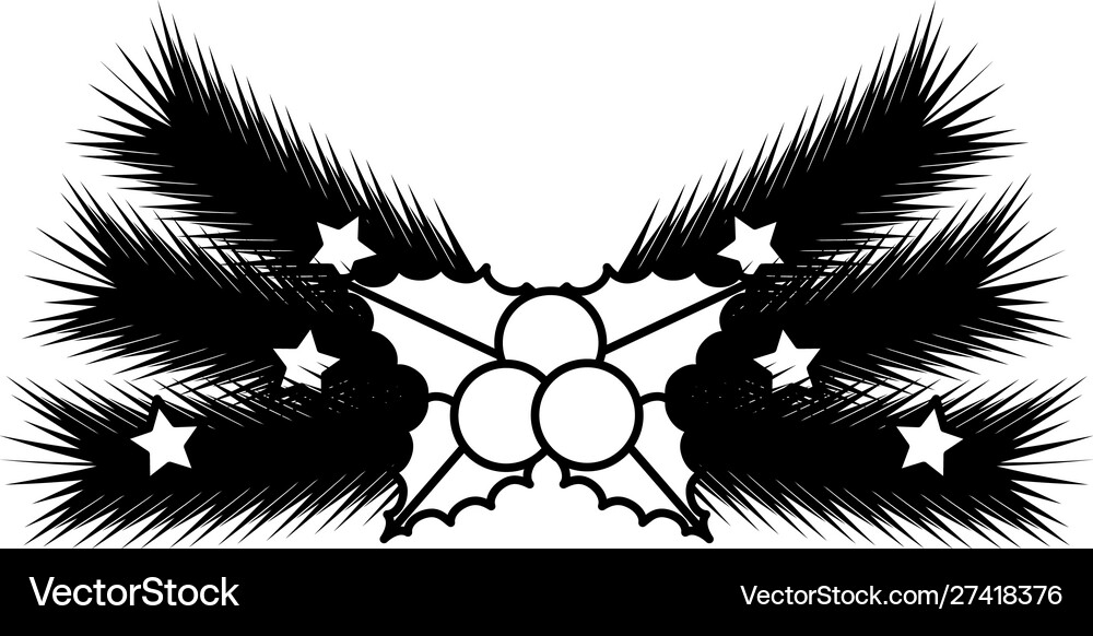 Happy merry christmas leafs and seeds Royalty Free Vector