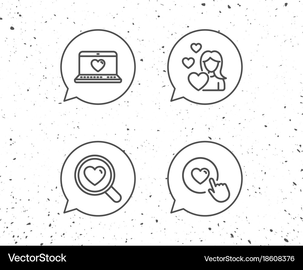 Heart search love and romantic communication Vector Image