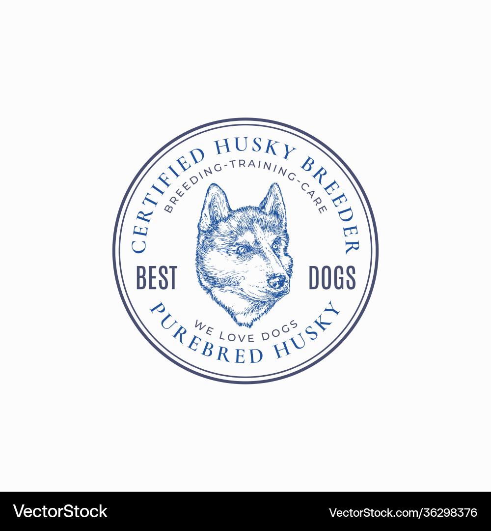 Local dog breeder frame badge or logo template Vector Image