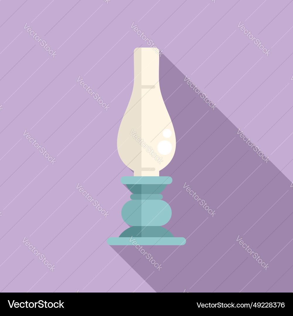 Old vintage kerosene lamp icon flat camp Vector Image