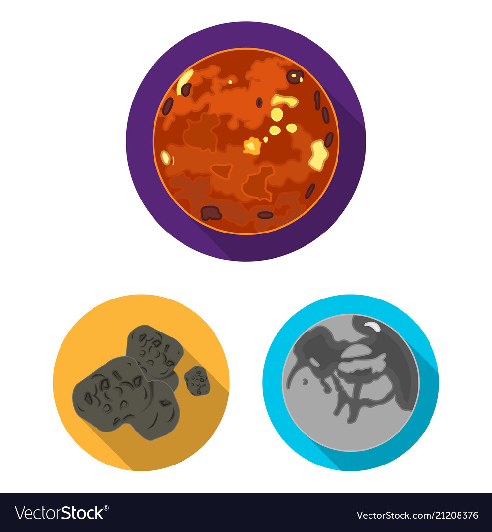 Planets of the solar system flat icons in set Vector Image