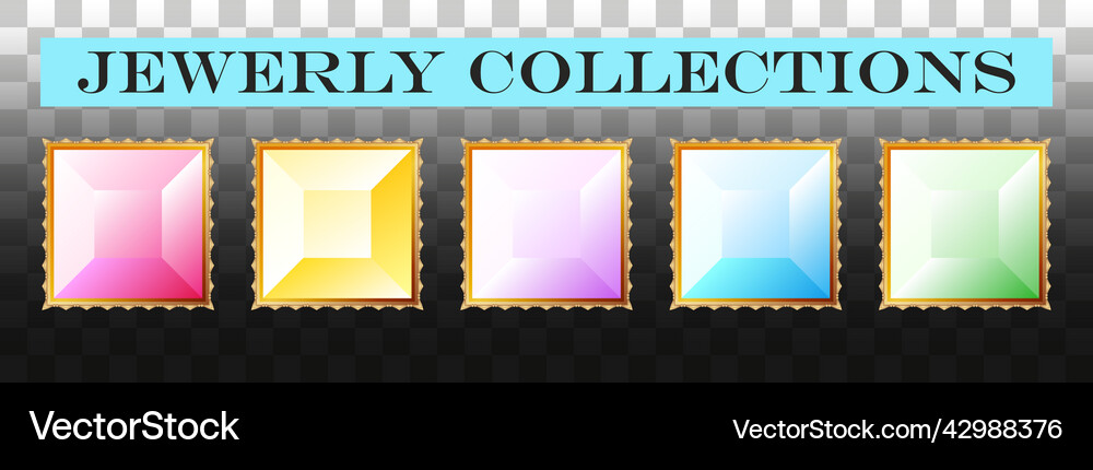 Realistic jewels isolated on transparent Vector Image