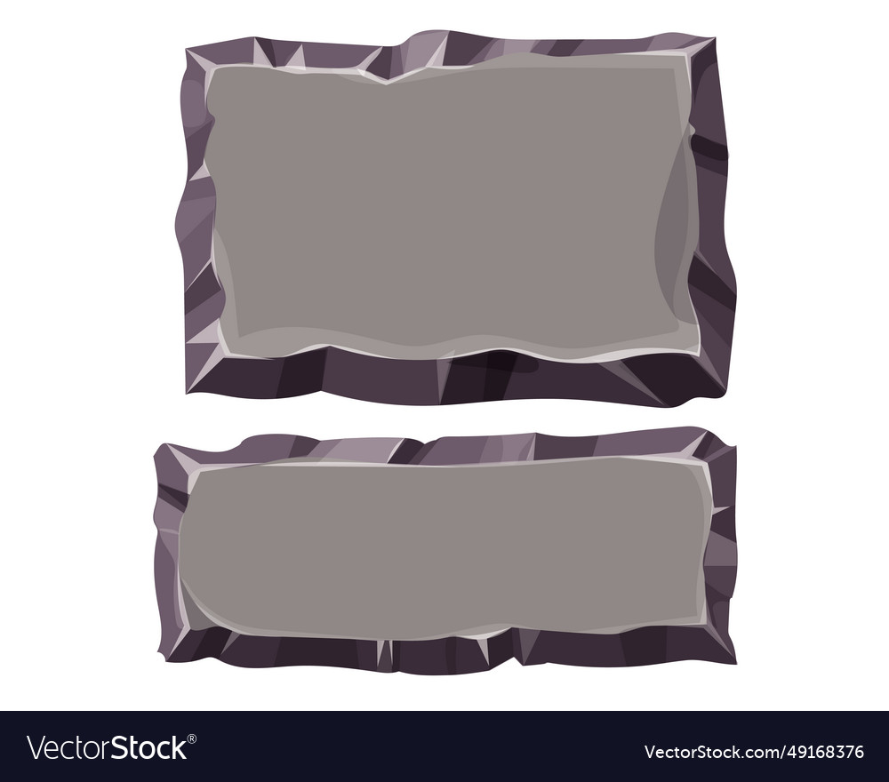 Set Stone Game Menu Panels Textured Ui Frames Vector Image
