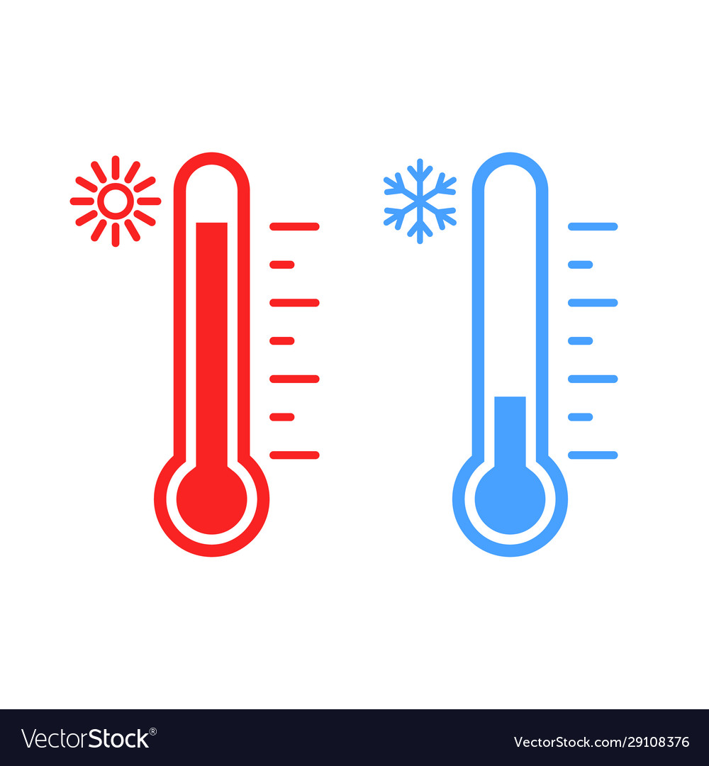 Temperature icon flat Royalty Free Vector Image