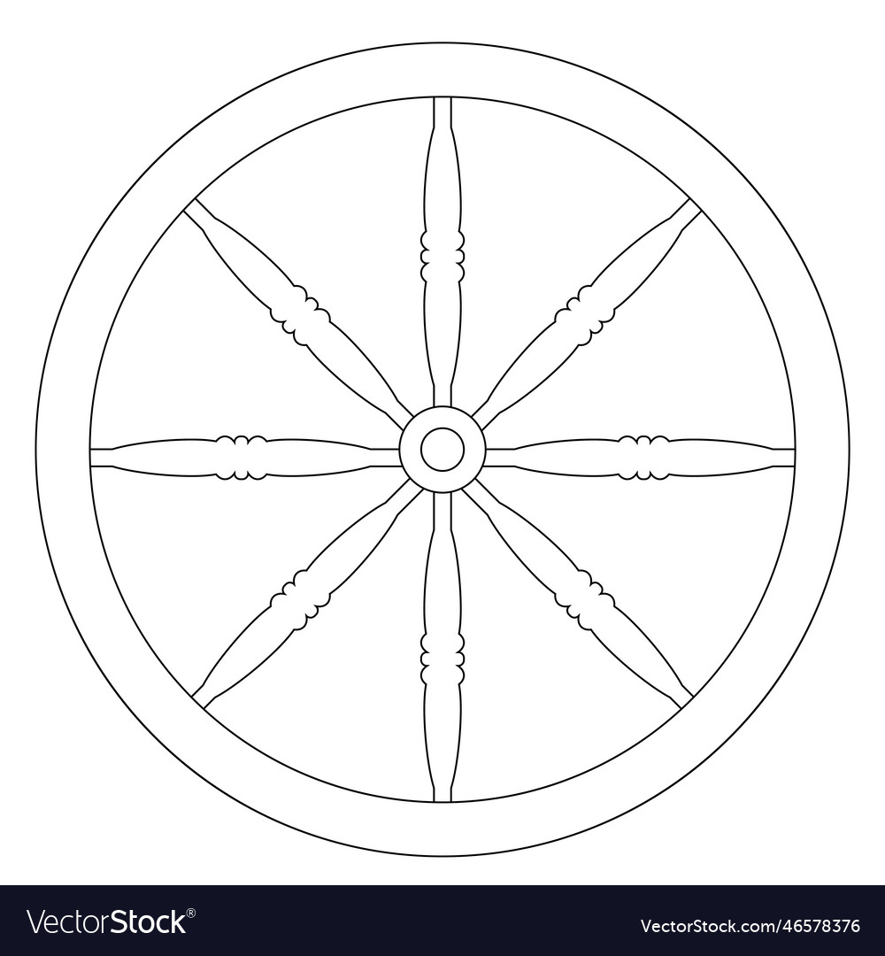 Vintage wooden wheel icon Royalty Free Vector Image