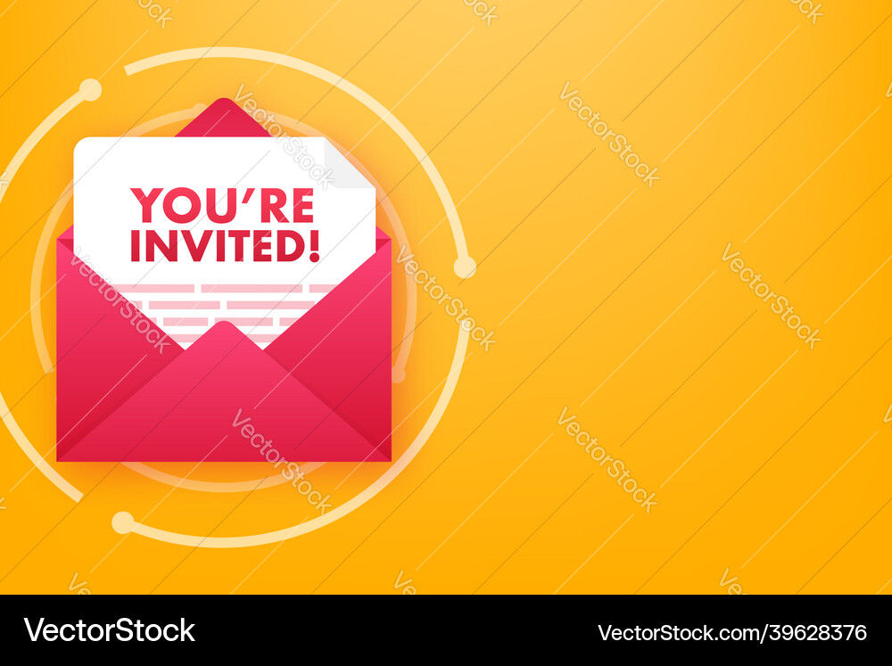 You re invited badge icon written inside Vector Image
