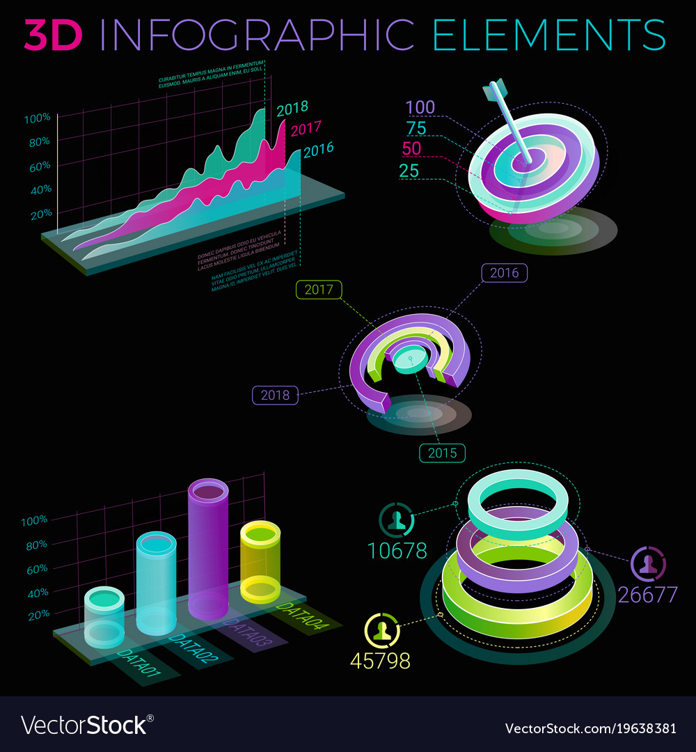 3d infographic elements Royalty Free Vector Image