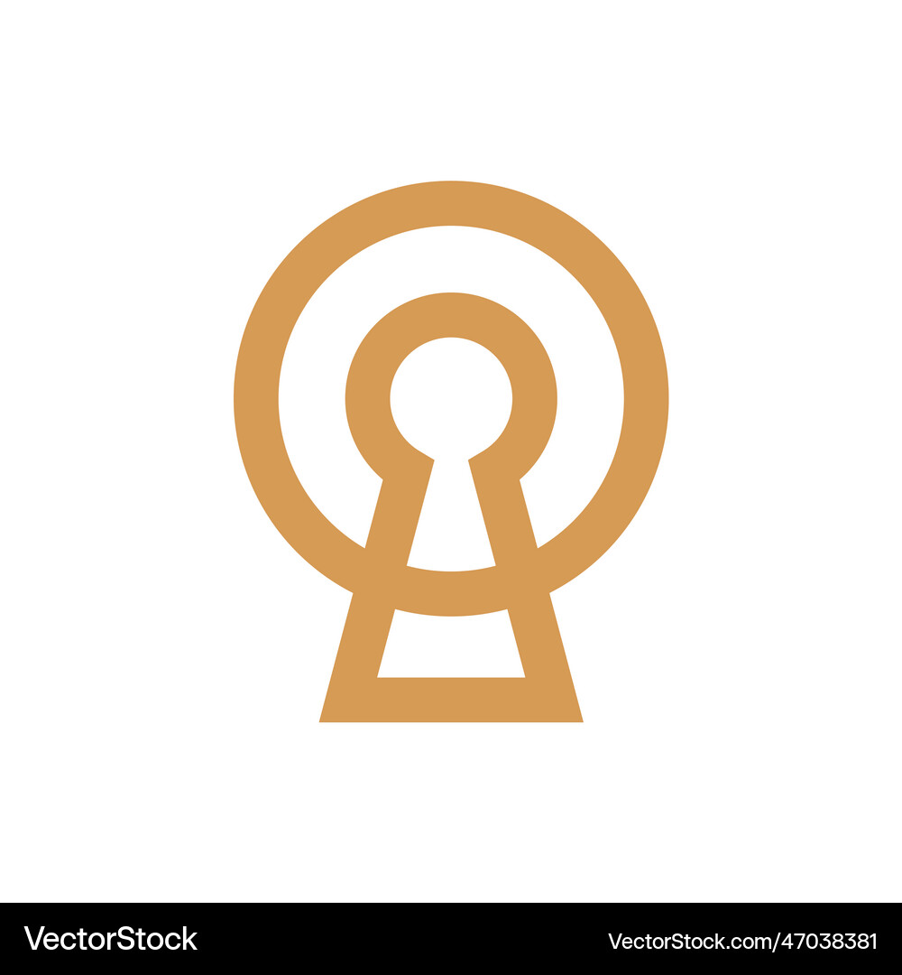 Abstract keyhole logo in line art style security Vector Image