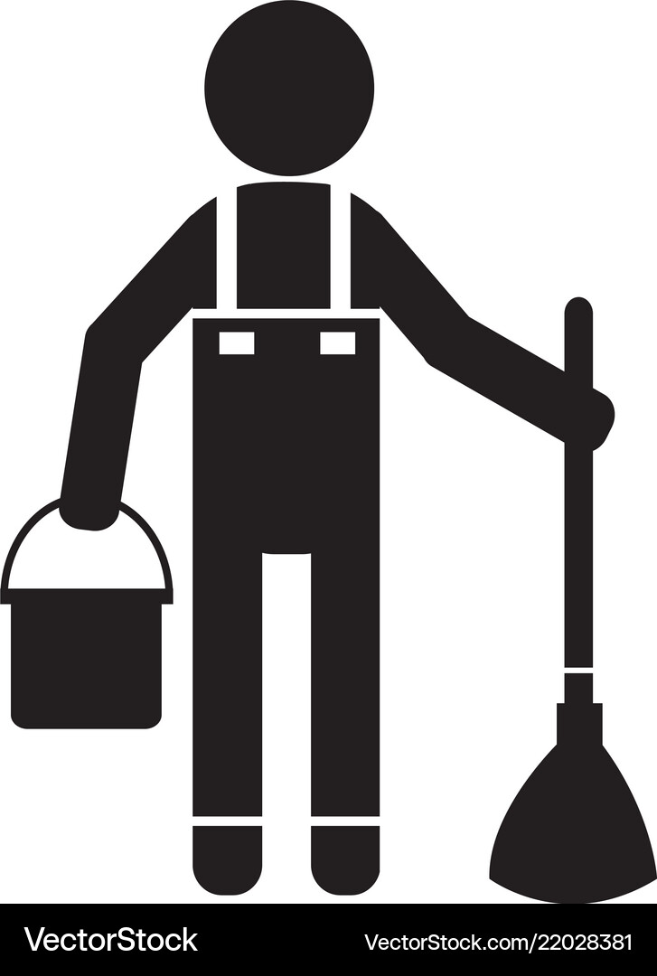 Cleaner man and cleaning tool equipment design Vector Image