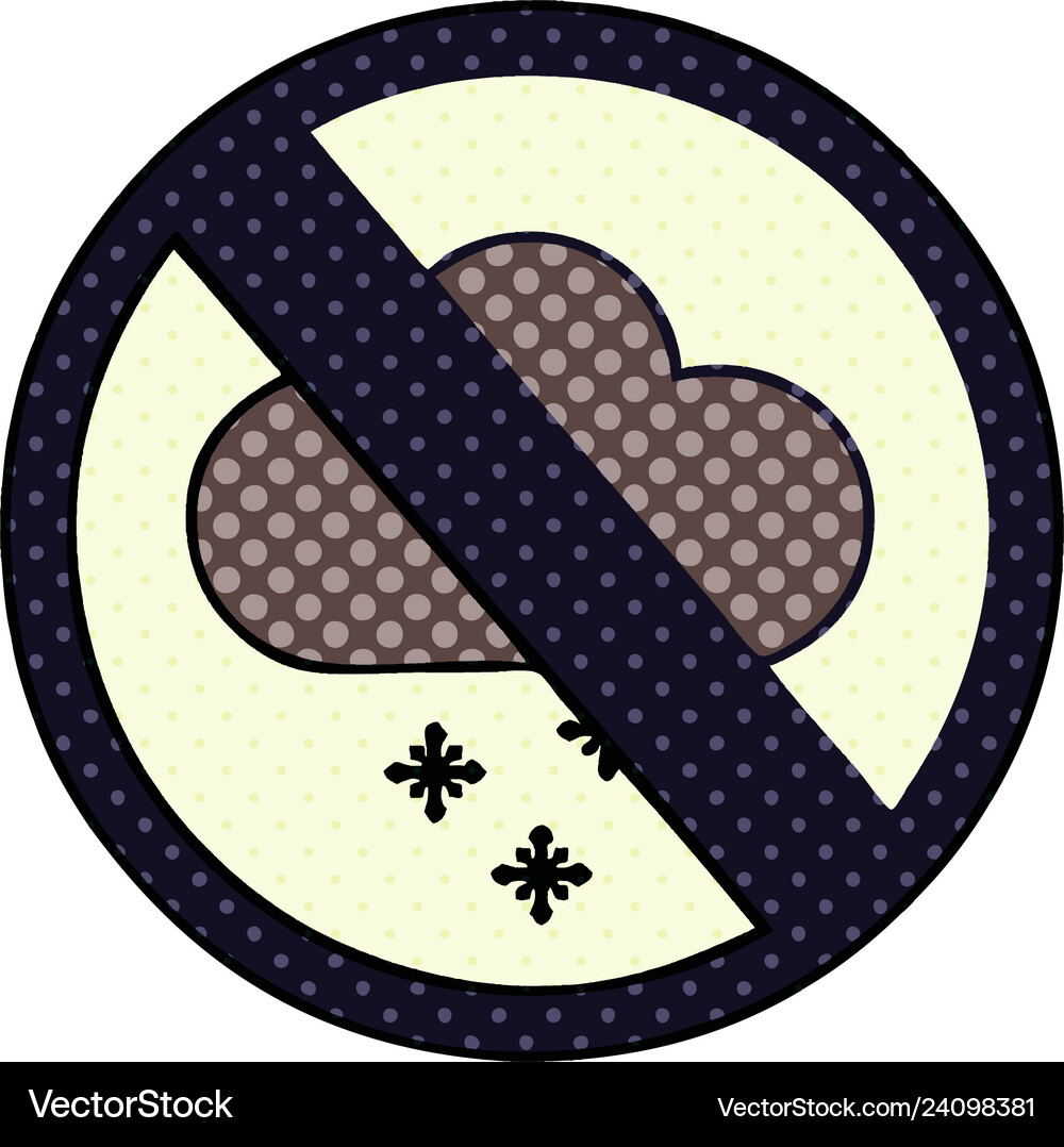 Comic book style cartoon snow cloud warning sign Vector Image