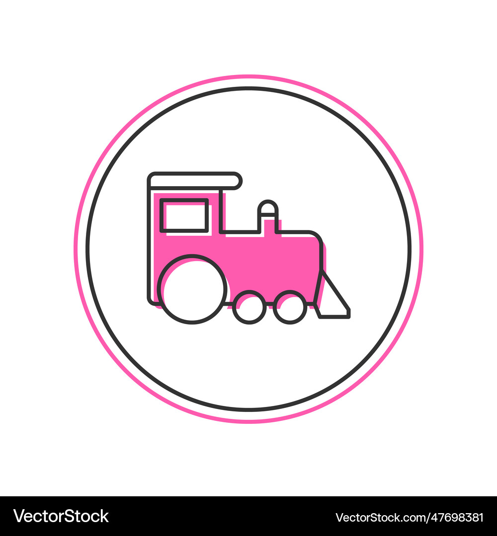 Filled outline toy train icon isolated on white Vector Image