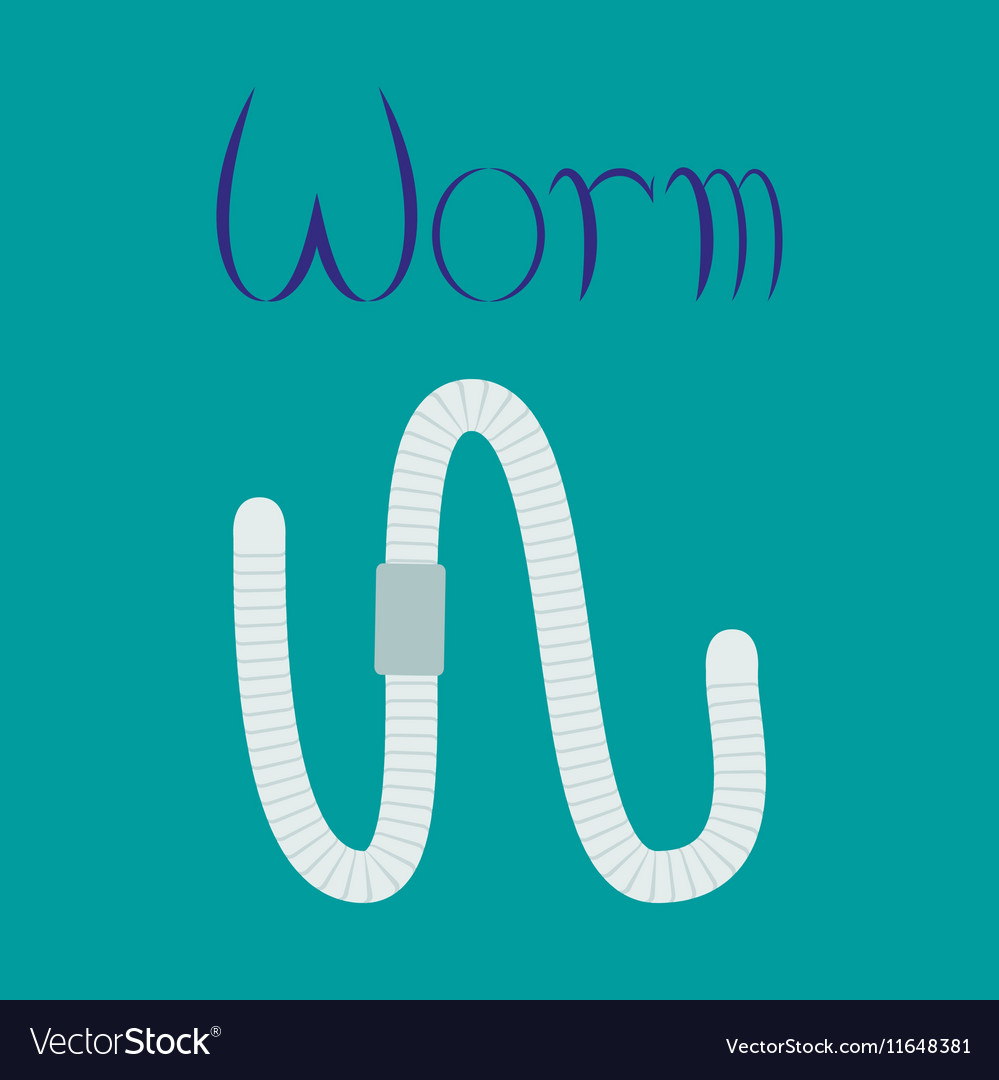 Flat on background worm Royalty Free Vector Image