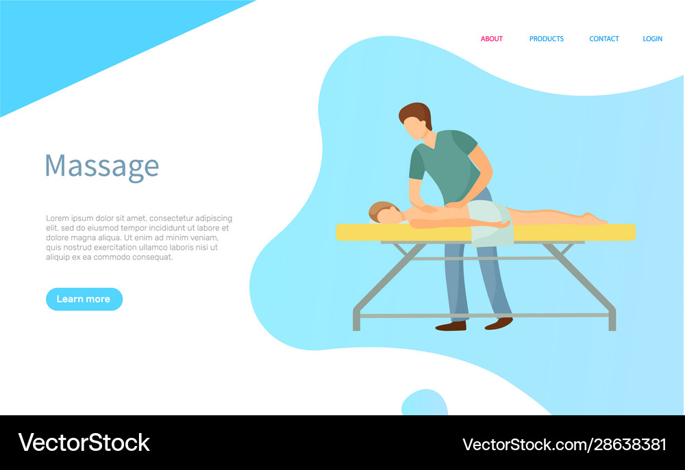 Massage service online page masseur and client Vector Image
