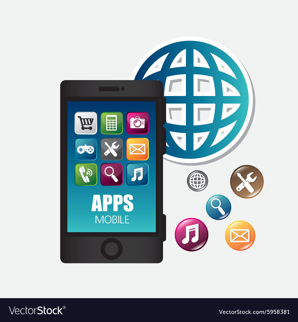 Mobile apps design Royalty Free Vector Image - VectorStock